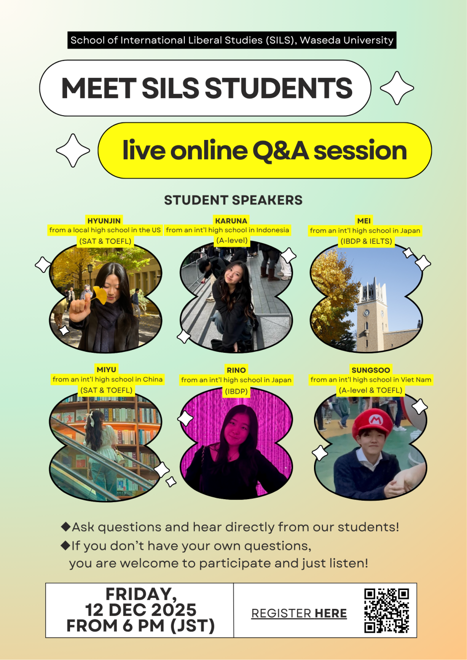 [Online event] MEET SILS STUDENTS: Join us for the live Q&A (December 12, 2025) – School of ...