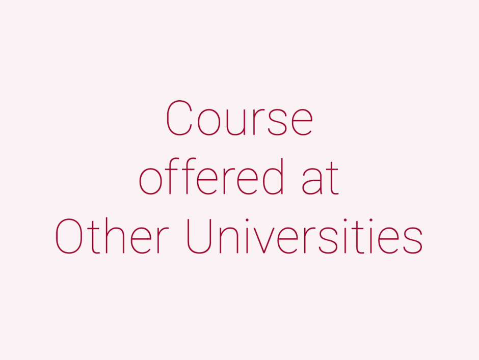 Course offered at Other Universities – Global Education Center (GEC)